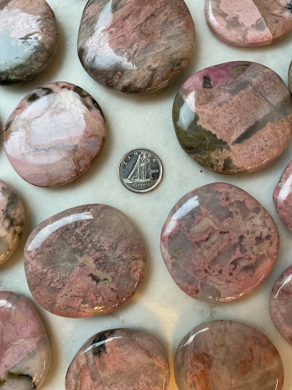 Rhodonite Earth Stone Tumbled Crystal - Etsy Canada