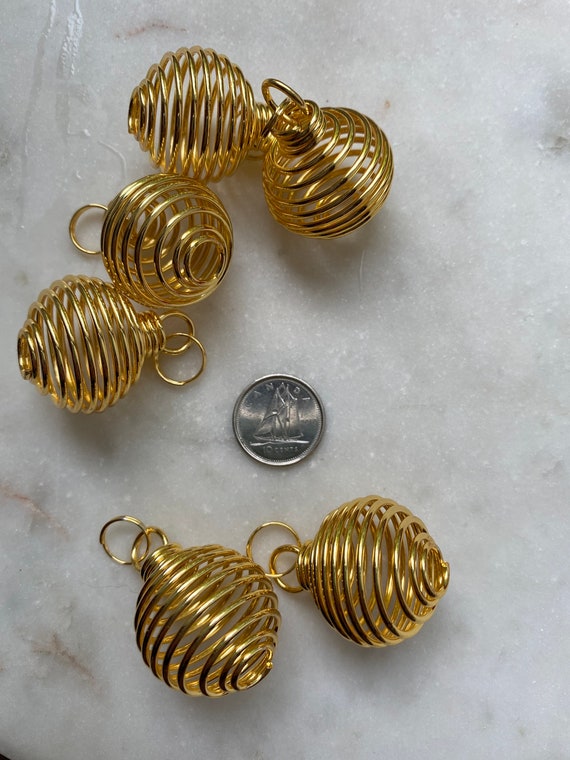 Medium Coil Cage Gold Plated | Etsy