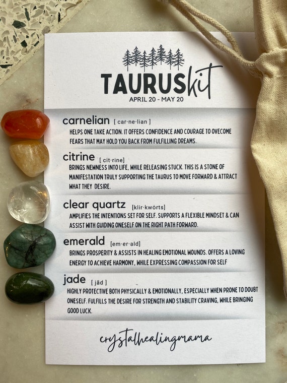 Taurus Crystal Kit april 20 May 20 - Etsy