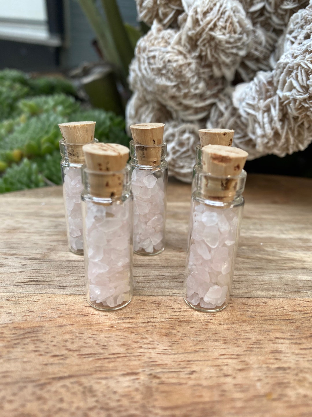 Rose Quartz Crystal Vial (tiny Crystal Chips) - Etsy