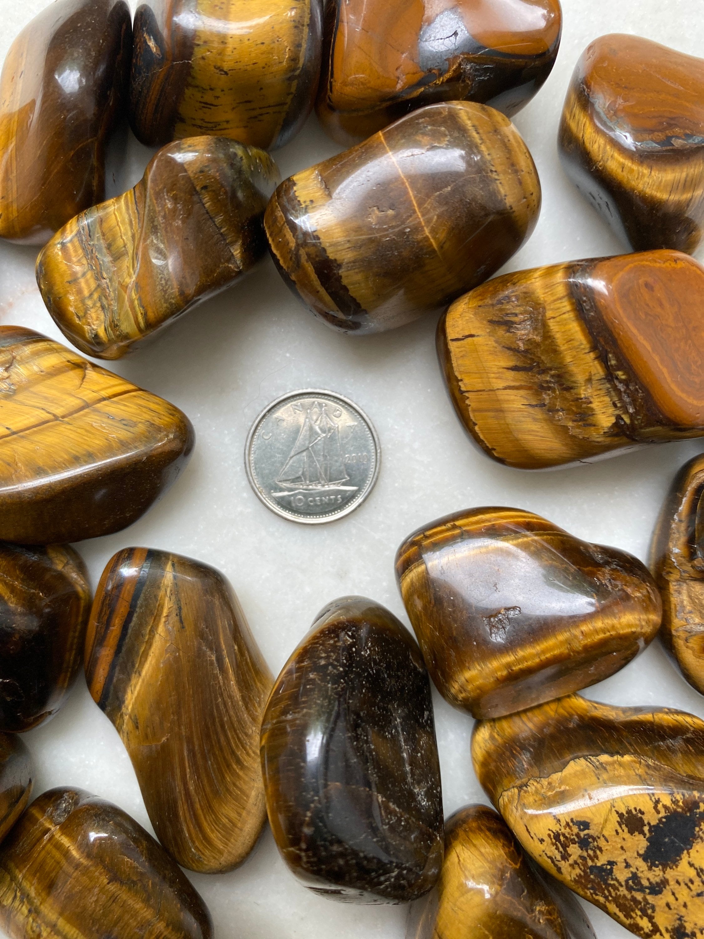 Tiger Eye Gold MEDIUM Tumbled Crystal Stone | Etsy