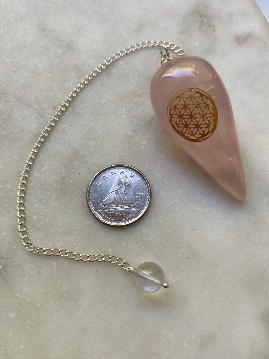 Rose Quartz 'flower of Life' Pendulum - Etsy