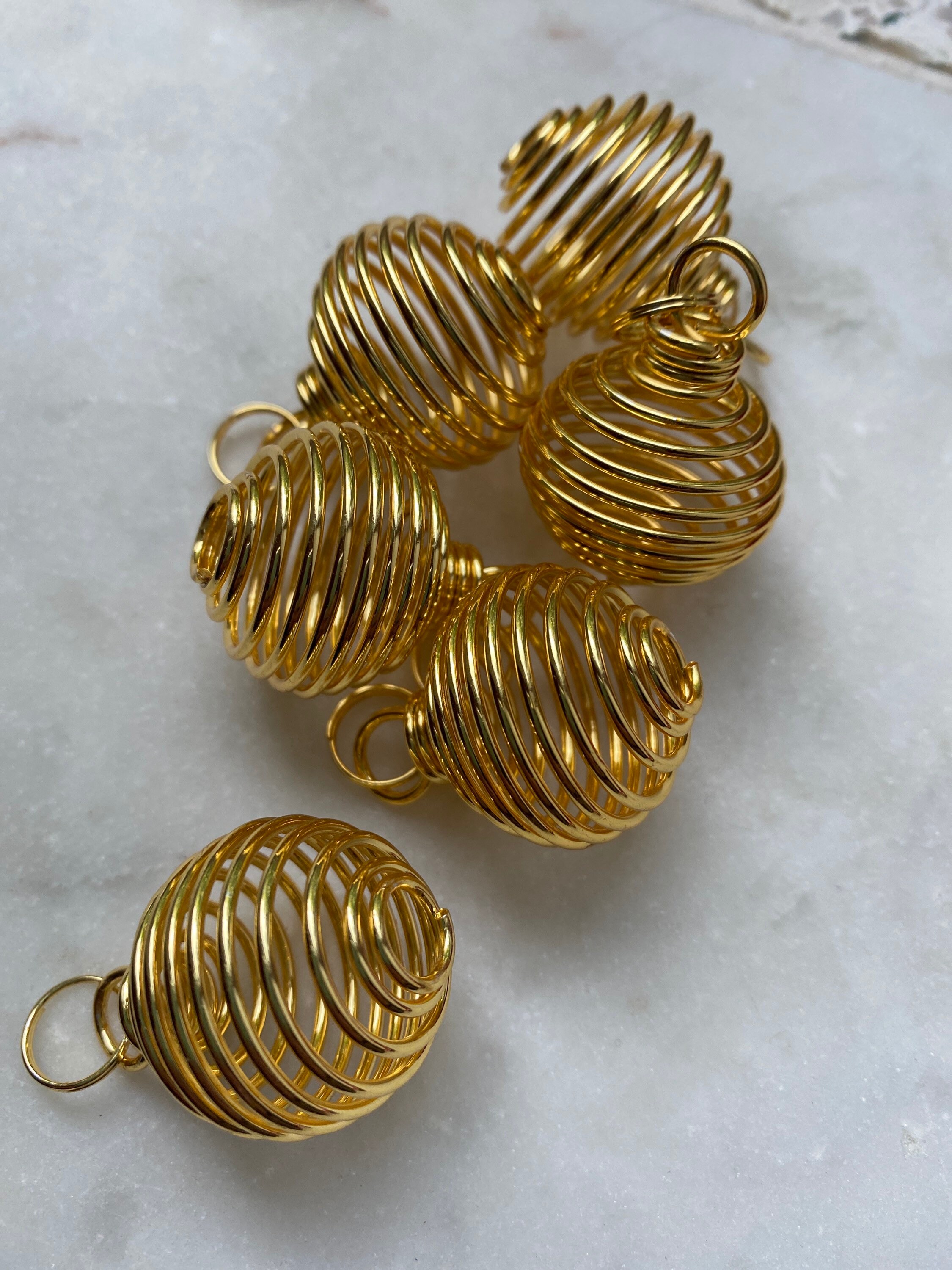 Medium Coil Cage Gold Plated | Etsy