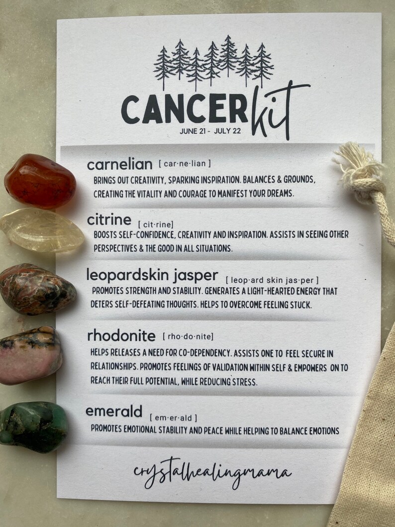 Cancer Crystal Kit (june 21 - July 22) - Etsy