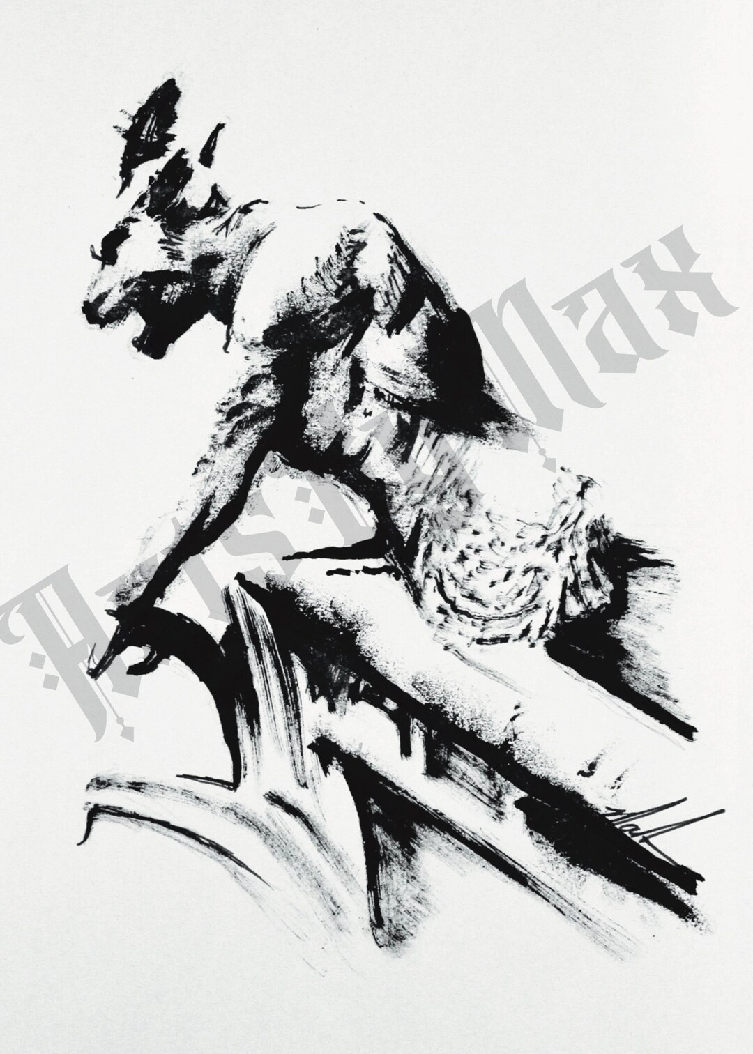 Gargoyle 5x7 Art Print - Etsy