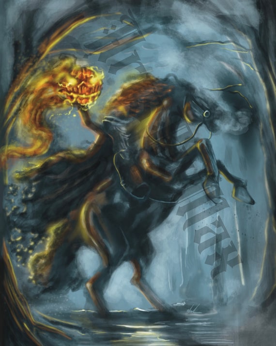 Headless Horseman Art Print 8x10 5x7 - Etsy