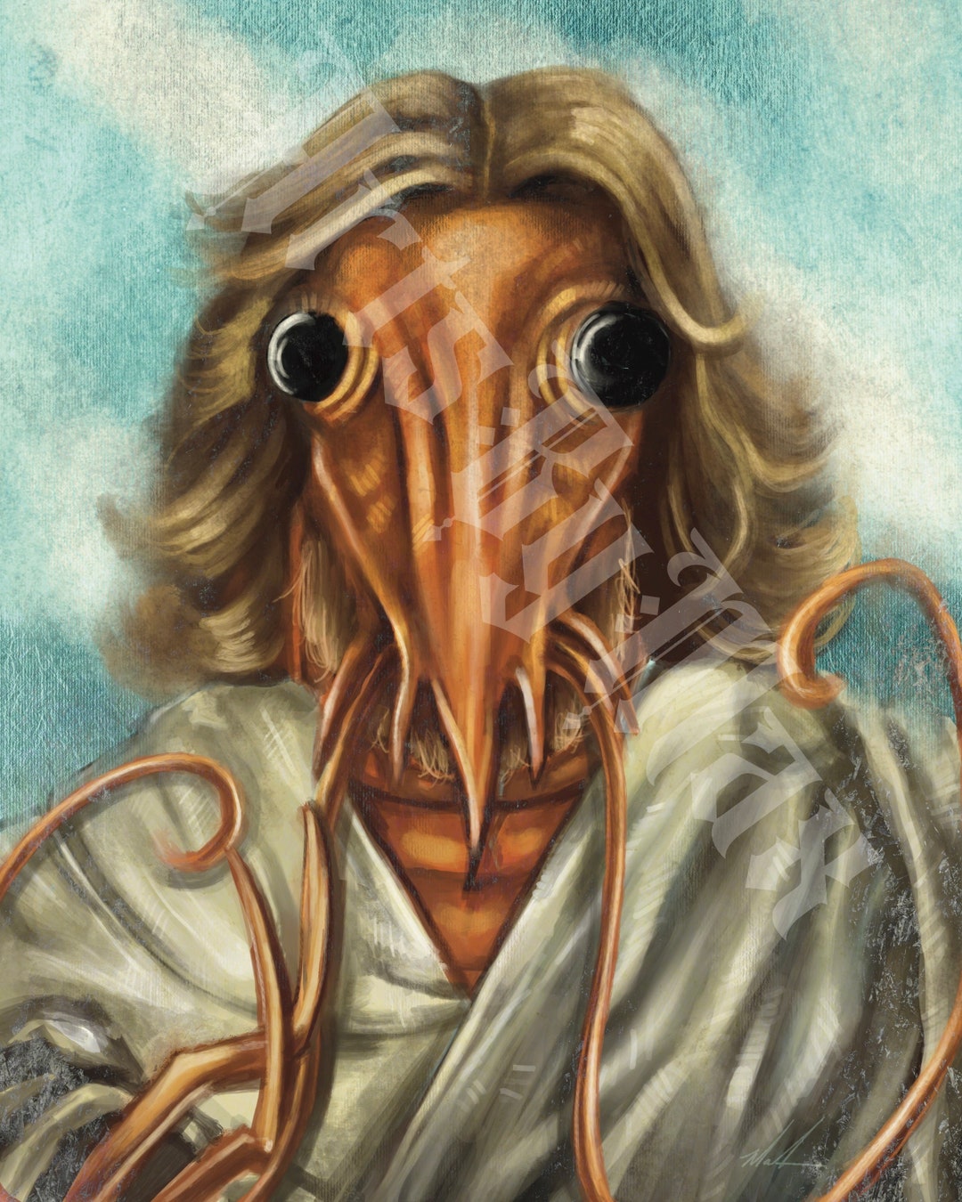 Shrimp Christ 5x7 8x10 Art Print - Etsy