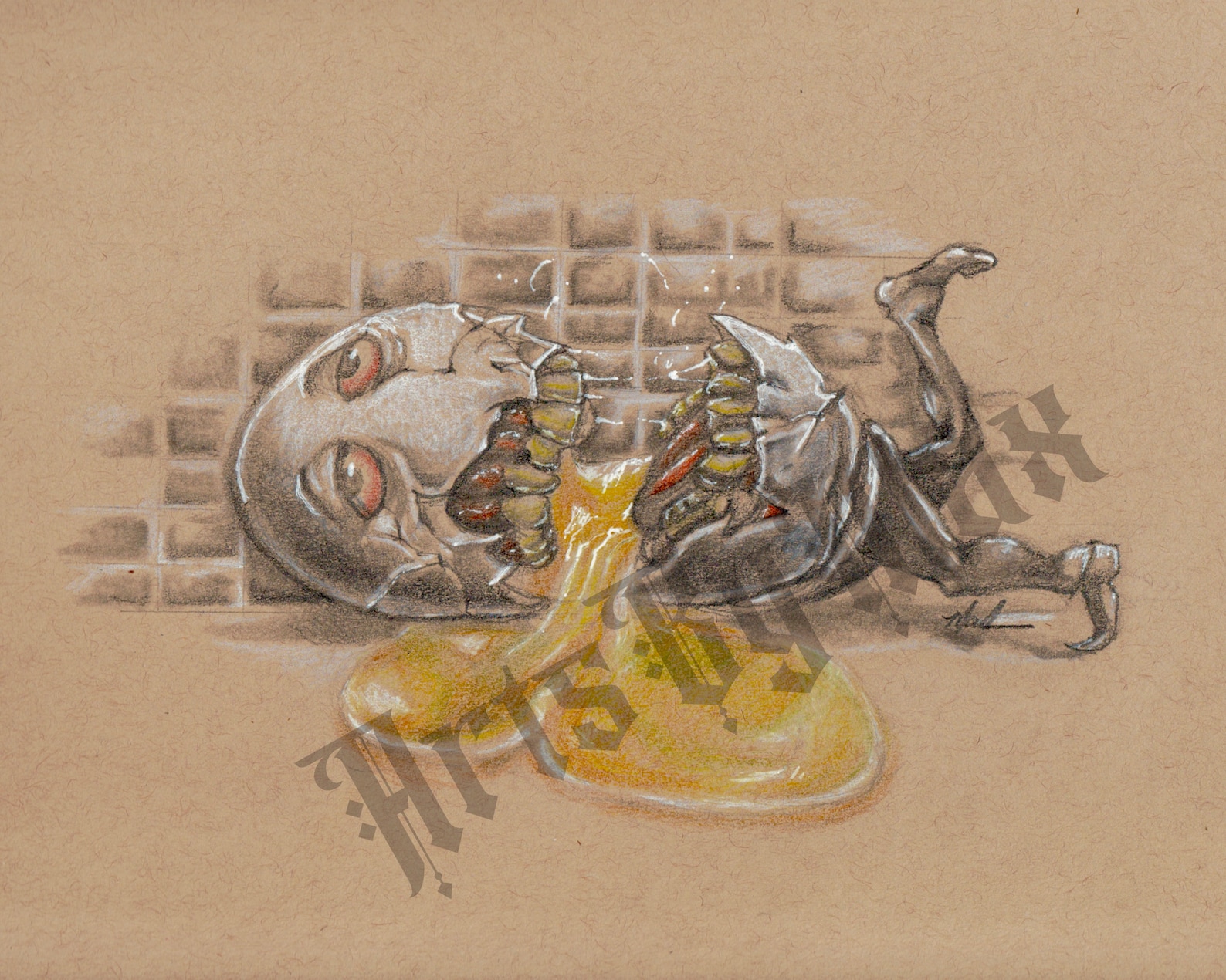 Humpty Dumpty 5x7 8x10 Art Print, Fairy Tale, Egg Art, Broken Egg ...