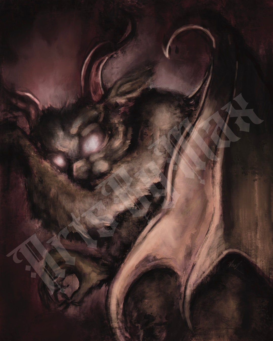 Jersey Devil Cryptid 5x7 8x10 Art Print Colored - Etsy