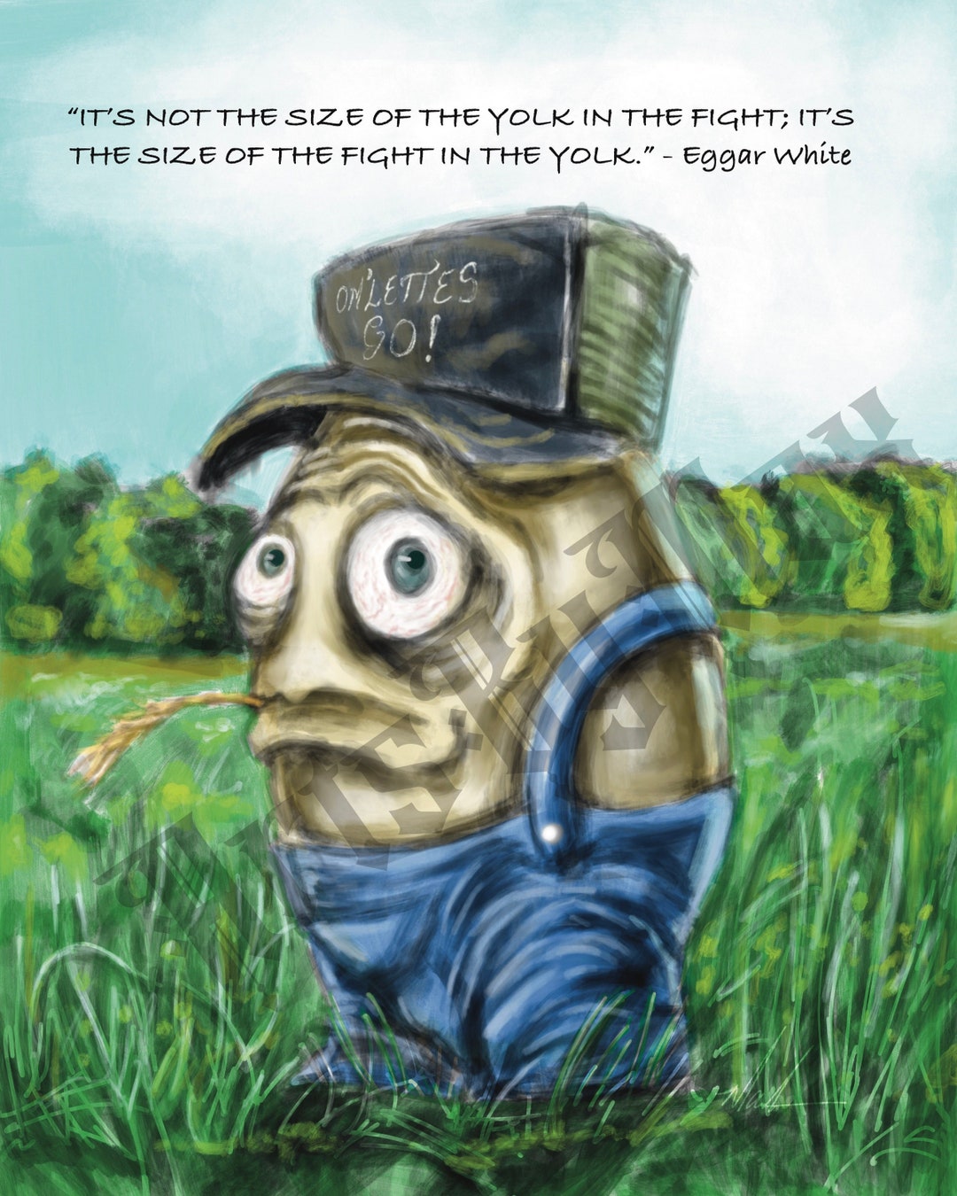 Eggar the Inspirational and Anxious Egg 5x7 8x10 Art Print - Etsy