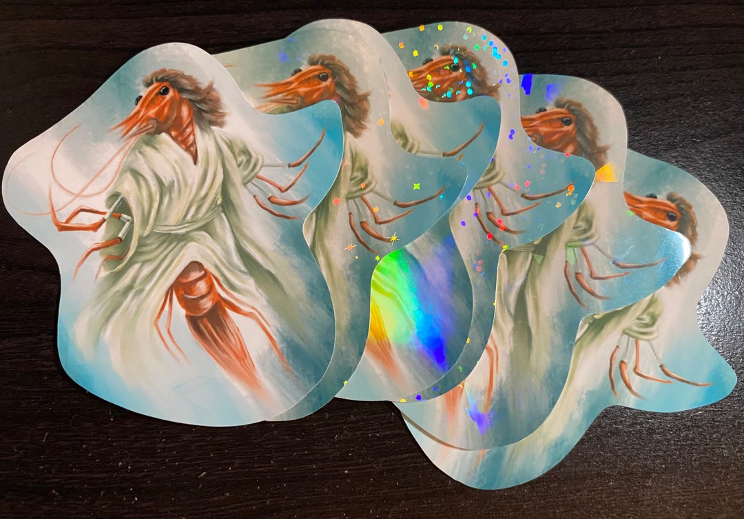 Shrimp Christ Sticker Matte, Glossy, Holographic, and Set - Etsy
