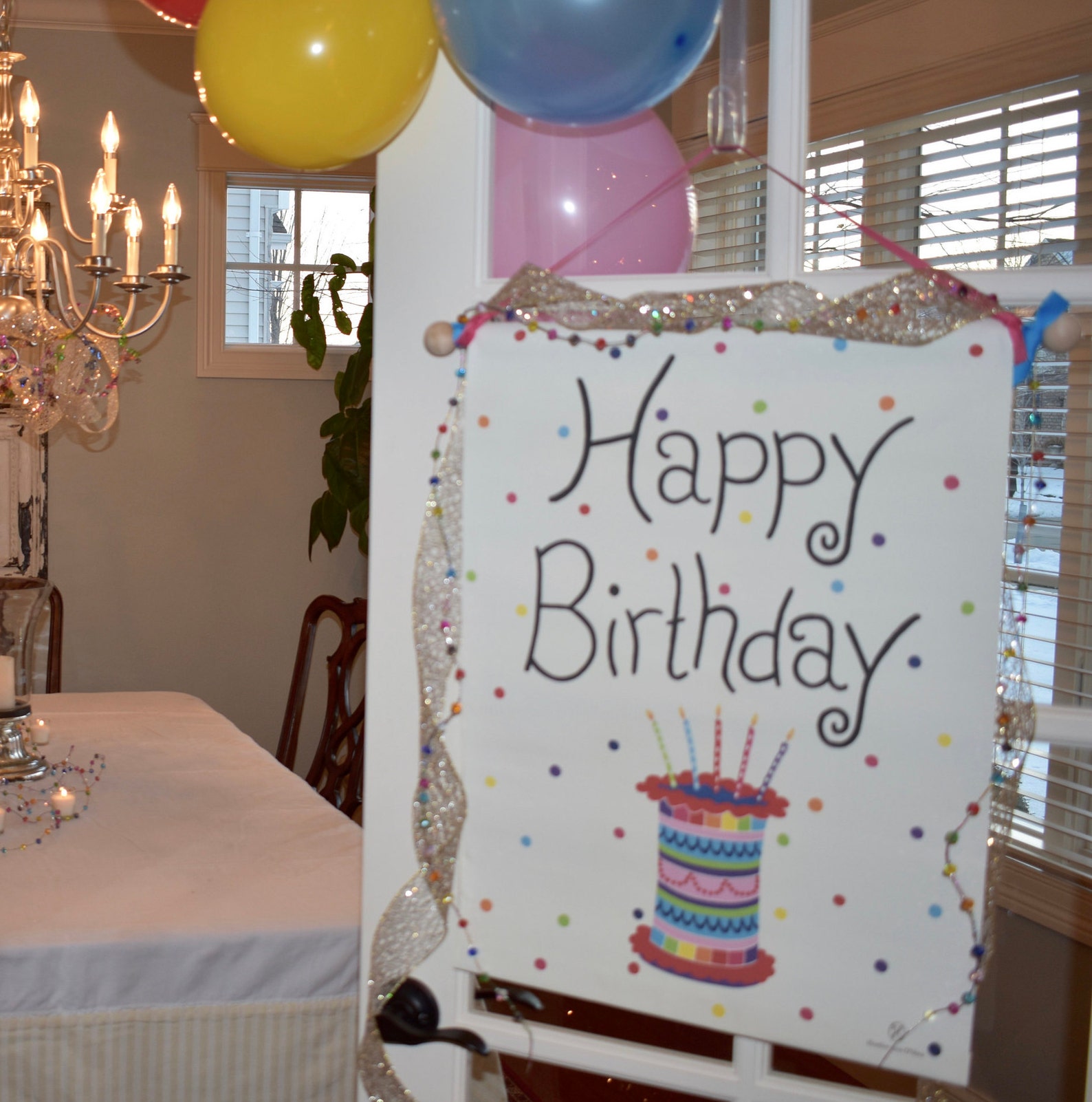 Birthday Banner, 18x24, Wall Sign, Door Hanger, Reusable Party Decor ...