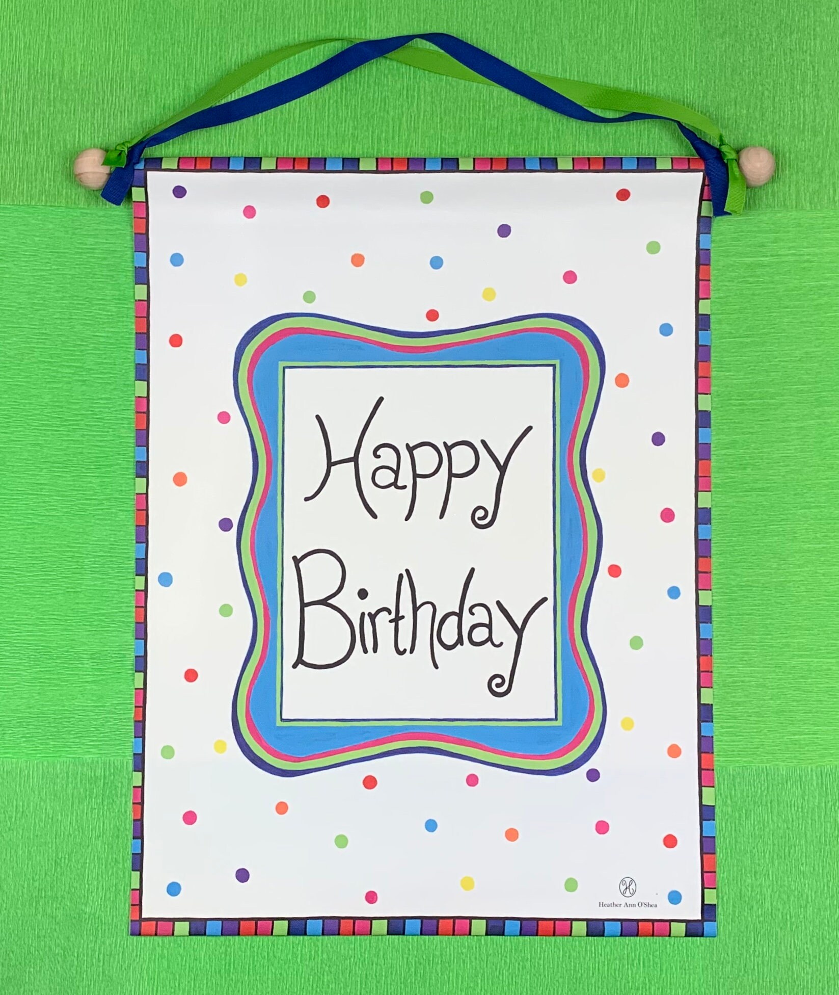 Happy Birthday Banner Cotton Fabric Sign Wall Decor Party - Etsy