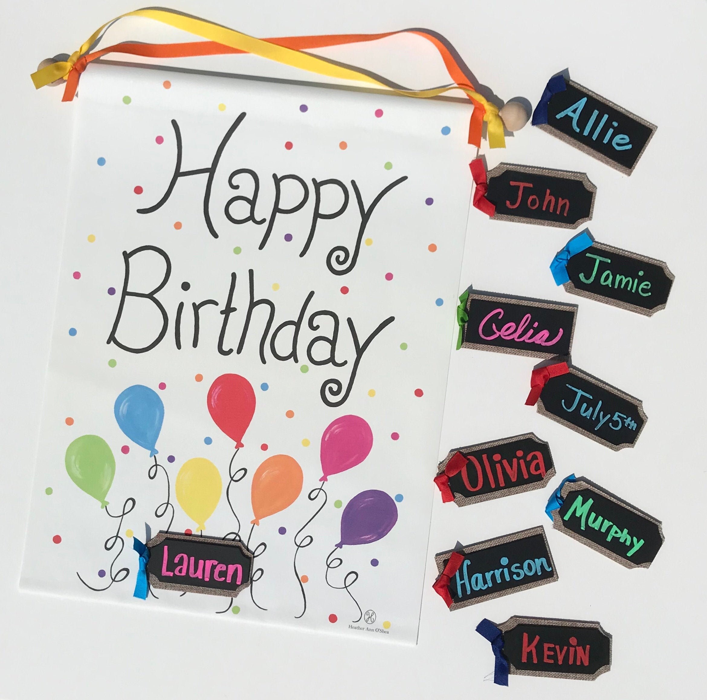 Happy Birthday Banner Heirloom Cotton Fabric Sign Wall | Etsy