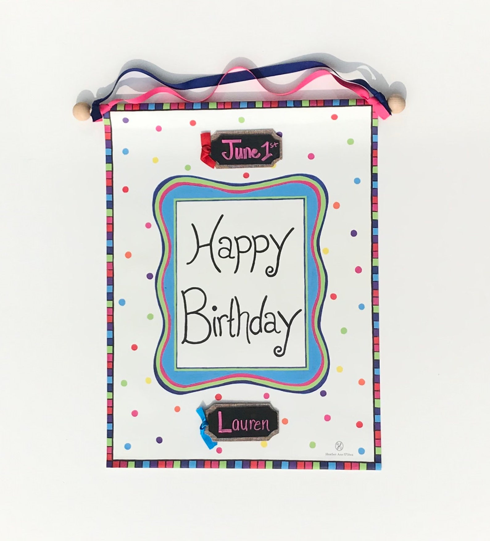 Happy Birthday Banner Cotton Fabric Sign Wall Decor Party | Etsy