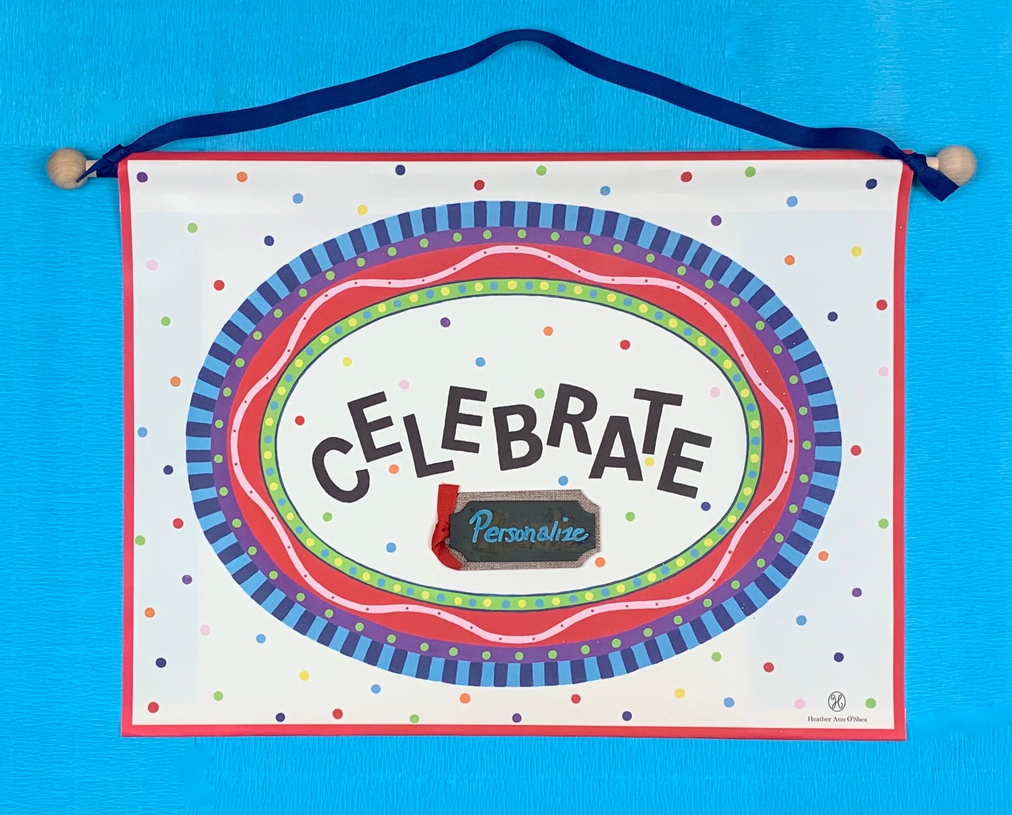 CELEBRATE Banner, Cotton Fabric Sign, All Holidays, Home Decor, Party ...