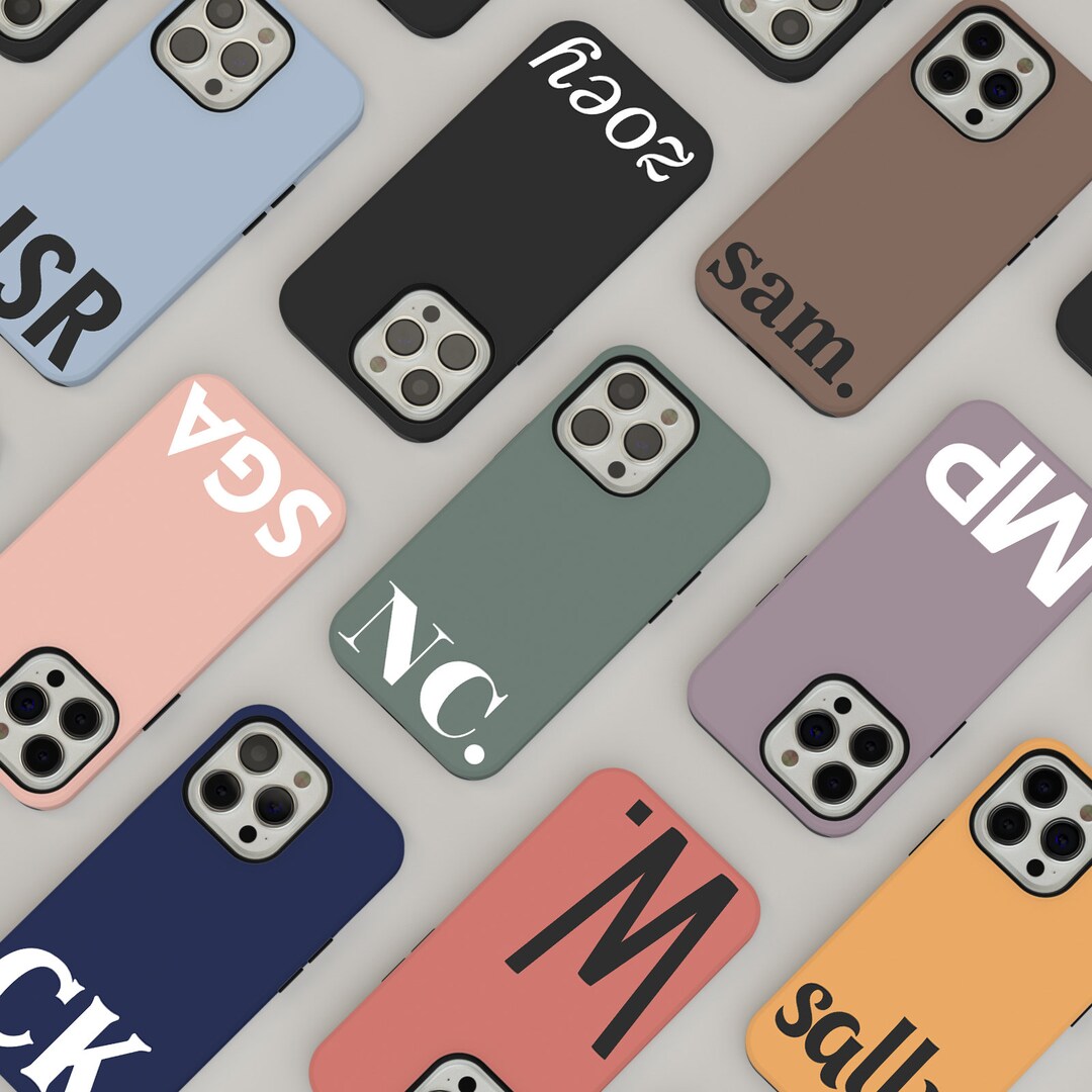 Personalized Initial Phone Case, Pastel Phone Case, Custom Monogram ...