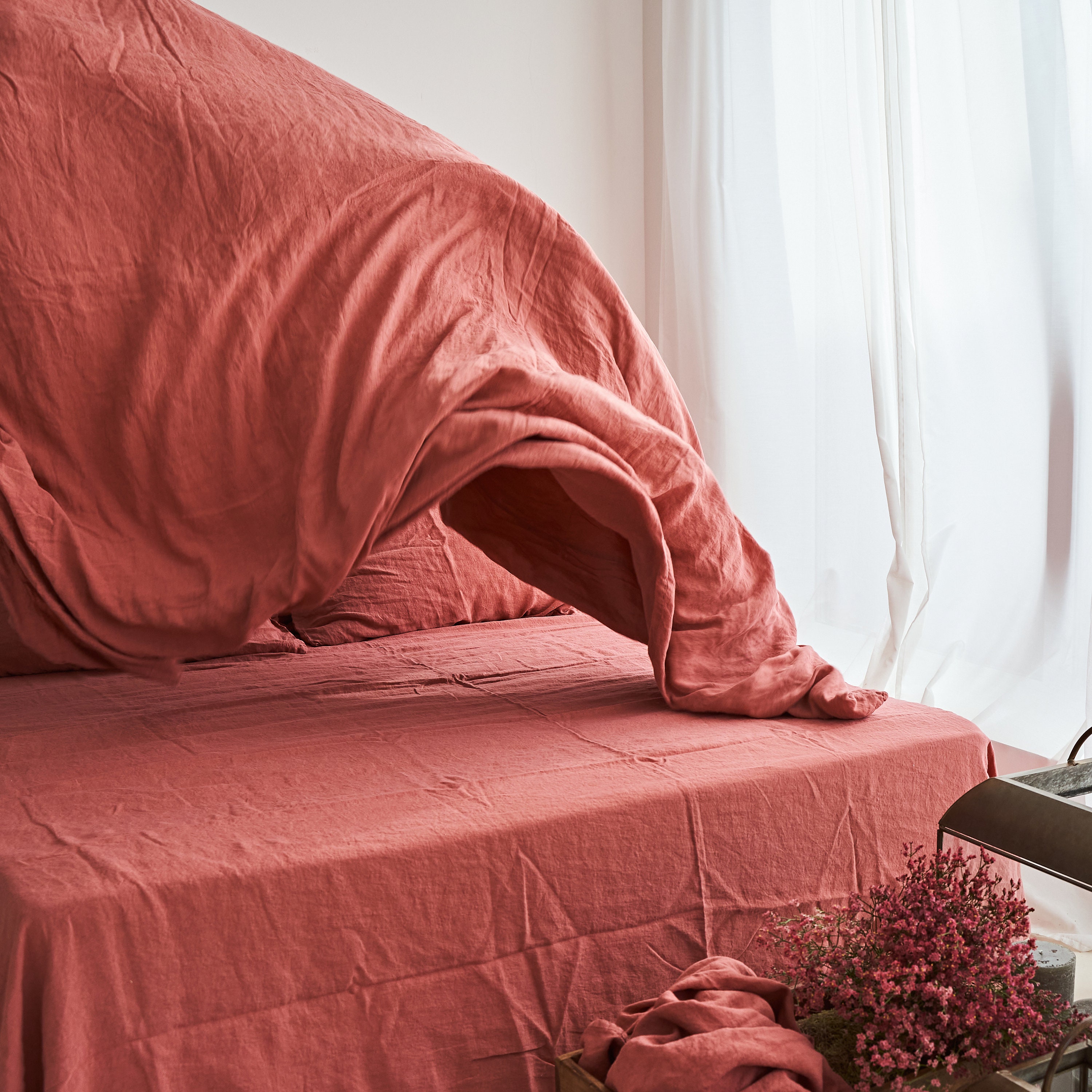 4 Piece Linen Sheet and Pillow Covers Set Linen Fitted Sheet | Etsy