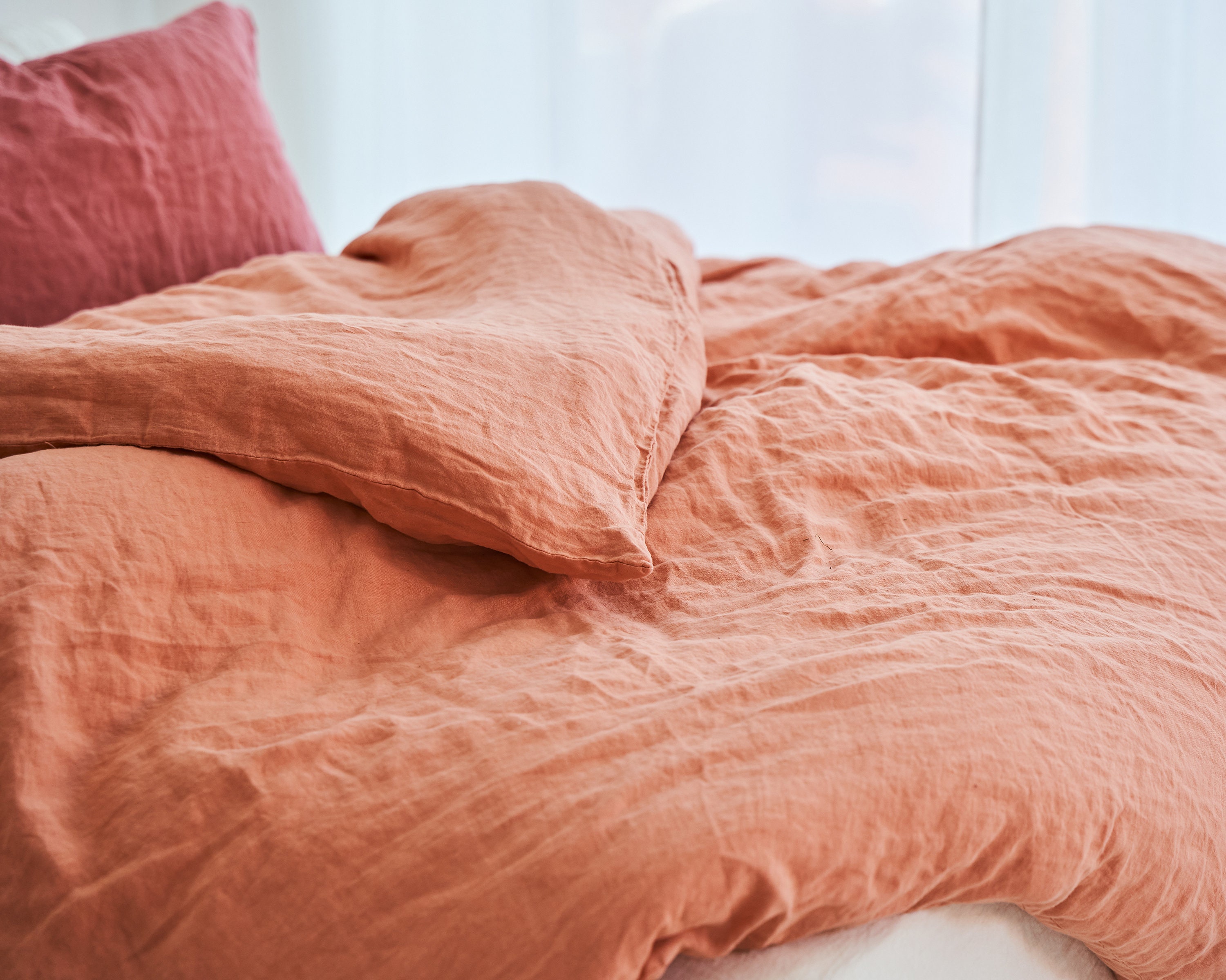 Linen Duvet Cover Peach Pie Bedding Linen Bedding Pure | Etsy UK
