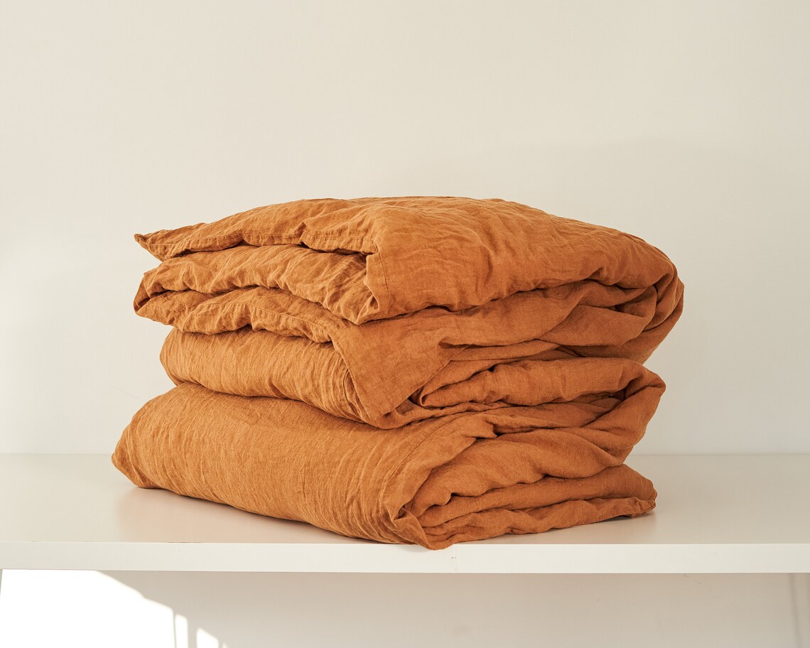 Linen Duvet Cover Red Brick Bedding Linen Bedding Pure - Etsy