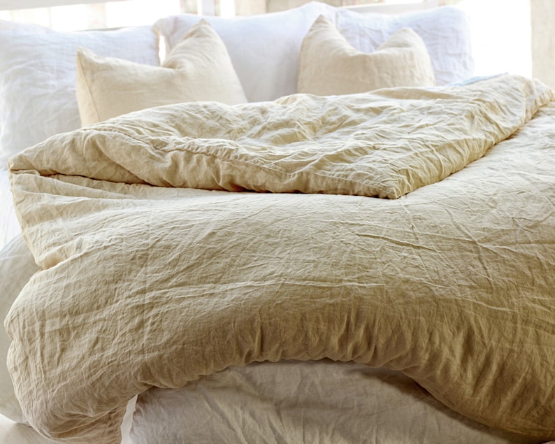 3 Piece Linen Bedding Set Sand Linen Bedding Linen Bedding - Etsy