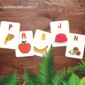 Food Flashcard Home School Flash Cards ABC Poster Kids Gift Children ...