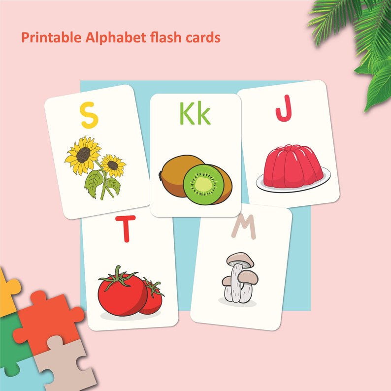 Food Flashcard Home School Flash Cards ABC Poster Kids Gift Children ...