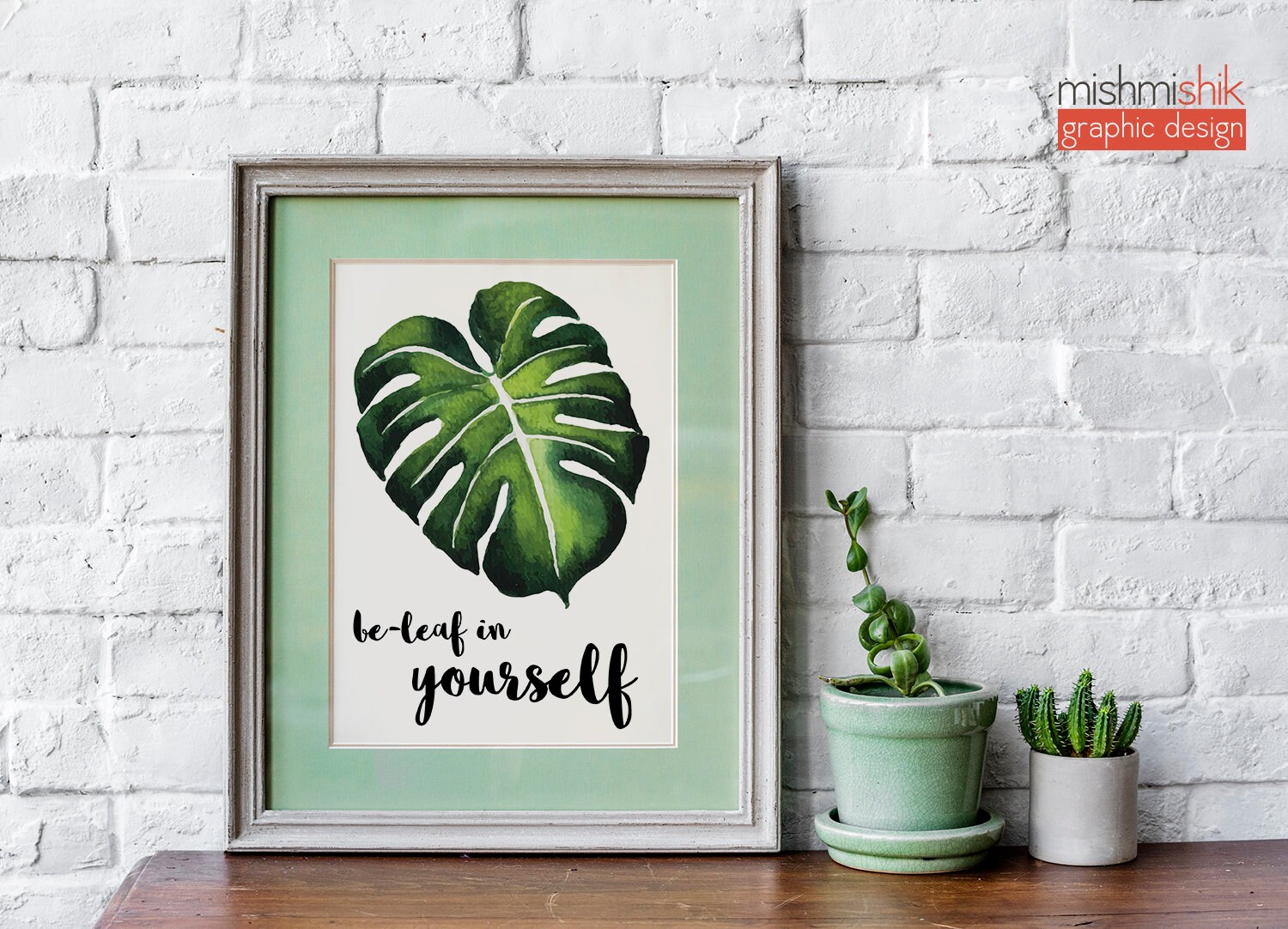 Printable Wall Art - Be-leaf in Yourself - Etsy