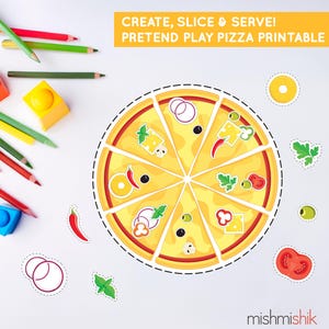 Printable Pizza Craft: Build Your Own Pizza Game, Pretend Play Food ...