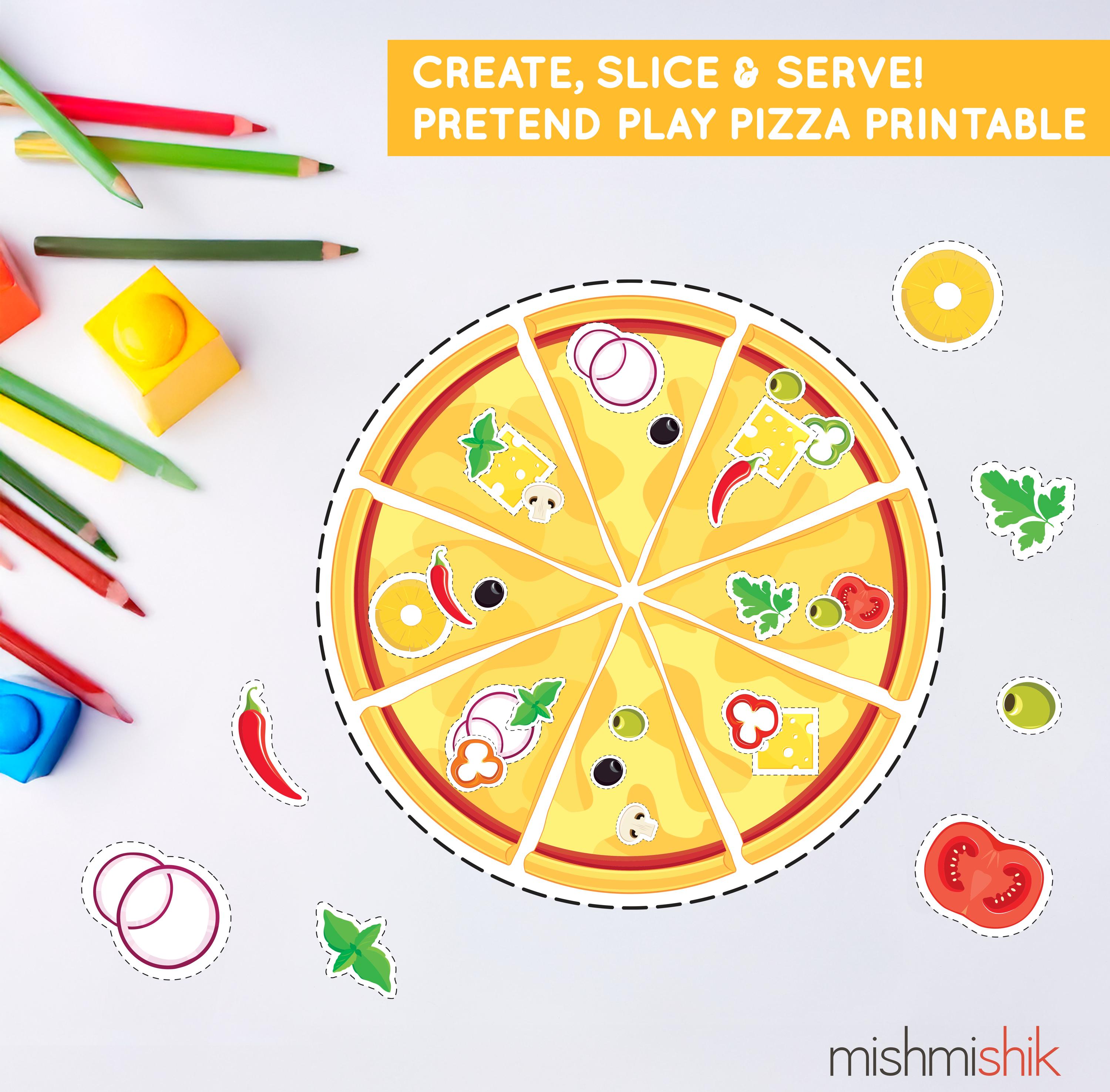 Printable Pizza Craft: Build Your Own Pizza Game, Pretend Play Food ...