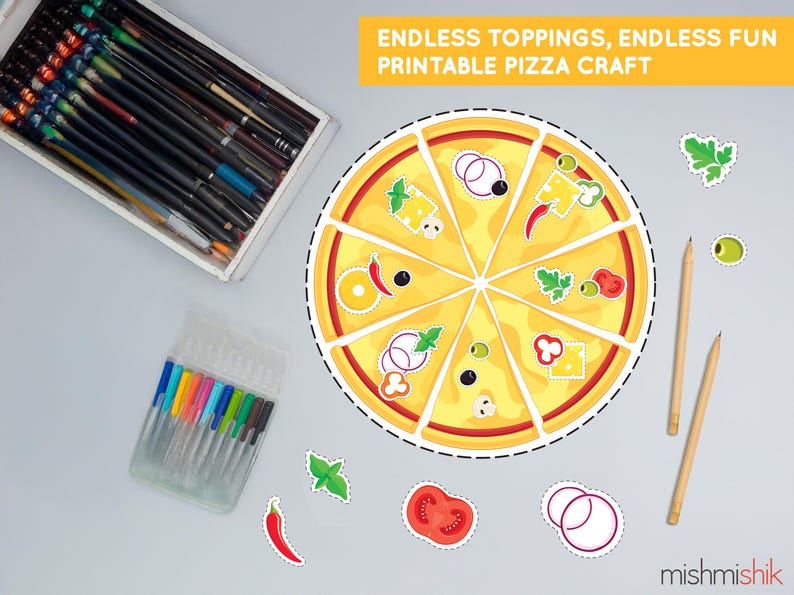 Printable Pizza Craft: Build Your Own Pizza Game, Pretend Play Food ...