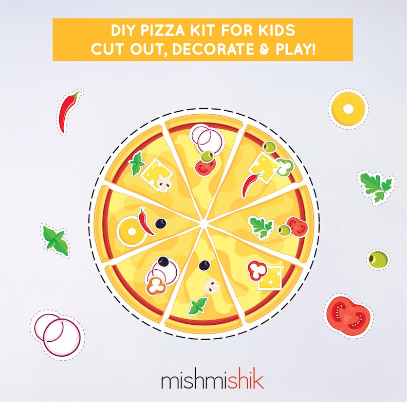 Printable Pizza Craft: Build Your Own Pizza Game, Pretend Play Food ...