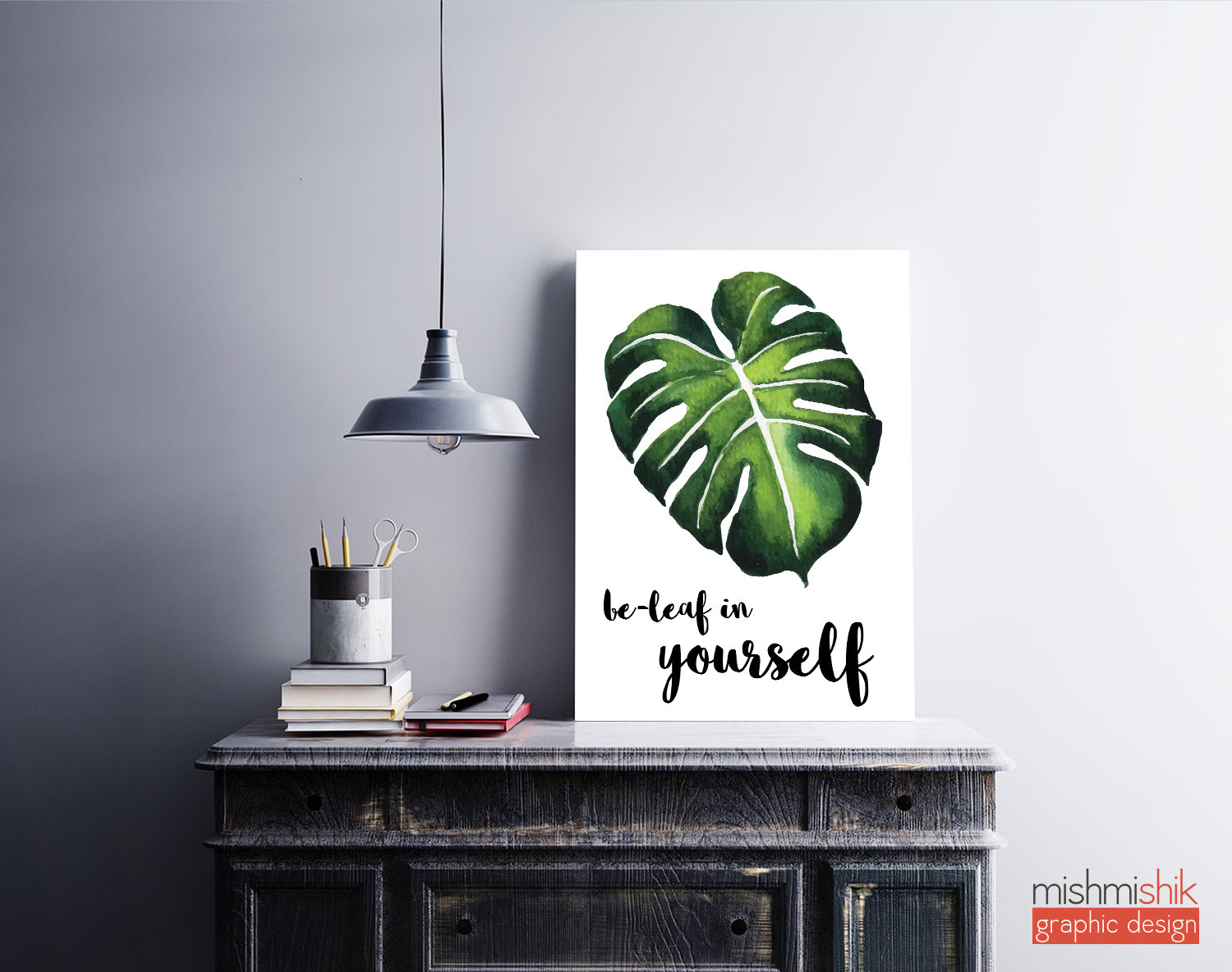Printable Wall Art - Be-leaf in Yourself - Etsy