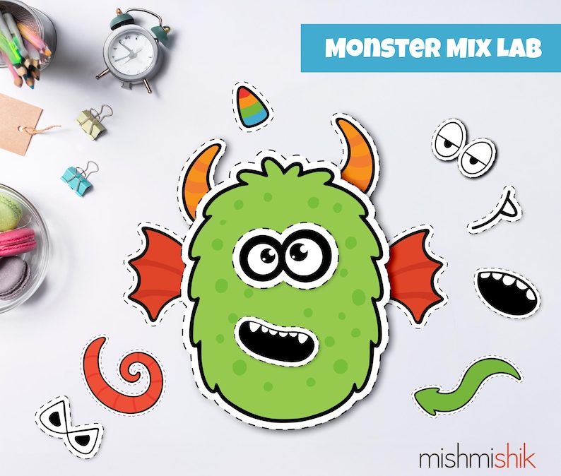Printable Build-a-monster Craft Kit: Mix & Match Activity (PDF) - Etsy