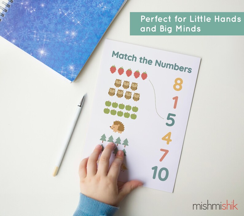 Number Matching Worksheets for Kids – 20 Printable Math Activities for ...