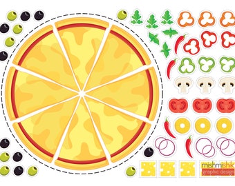 Printable Pizza Craft, Cut and Paste Pizza Assembly Kit, Printable ...