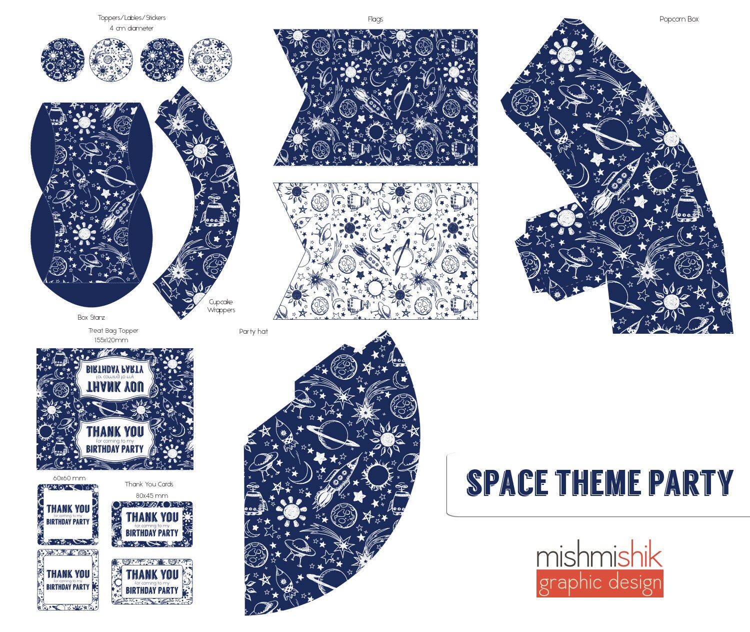 Printable Space Party Birthday Kit - Etsy