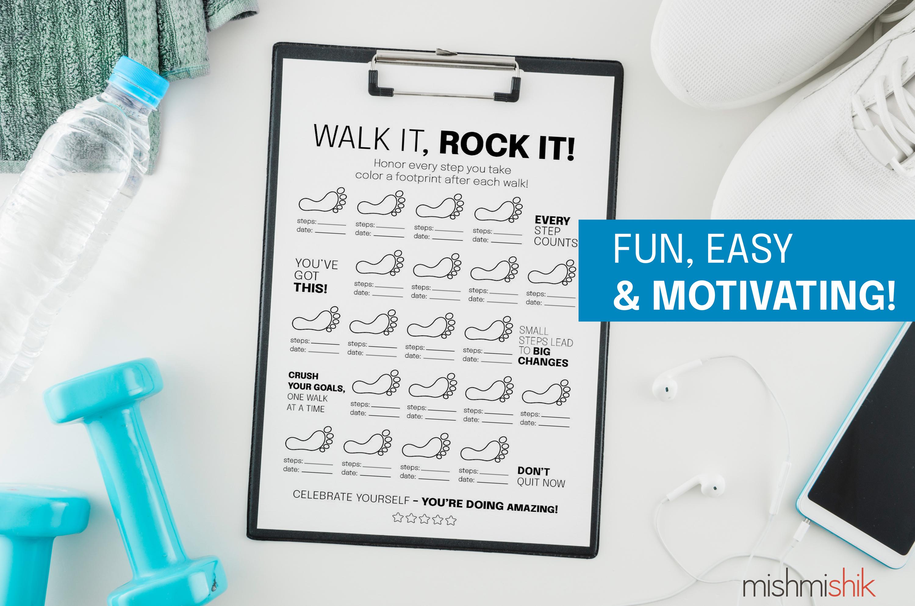 Daily Step Tracker Printable: Walking Challenge Chart (PDF) - Etsy