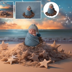 Newborn Beach Digital Backgrounds, Newborn Beach Digital Backdrops ...