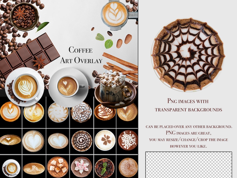 27 Coffee Overlays Coffee Art Overlay Latte Art Overlay - Etsy