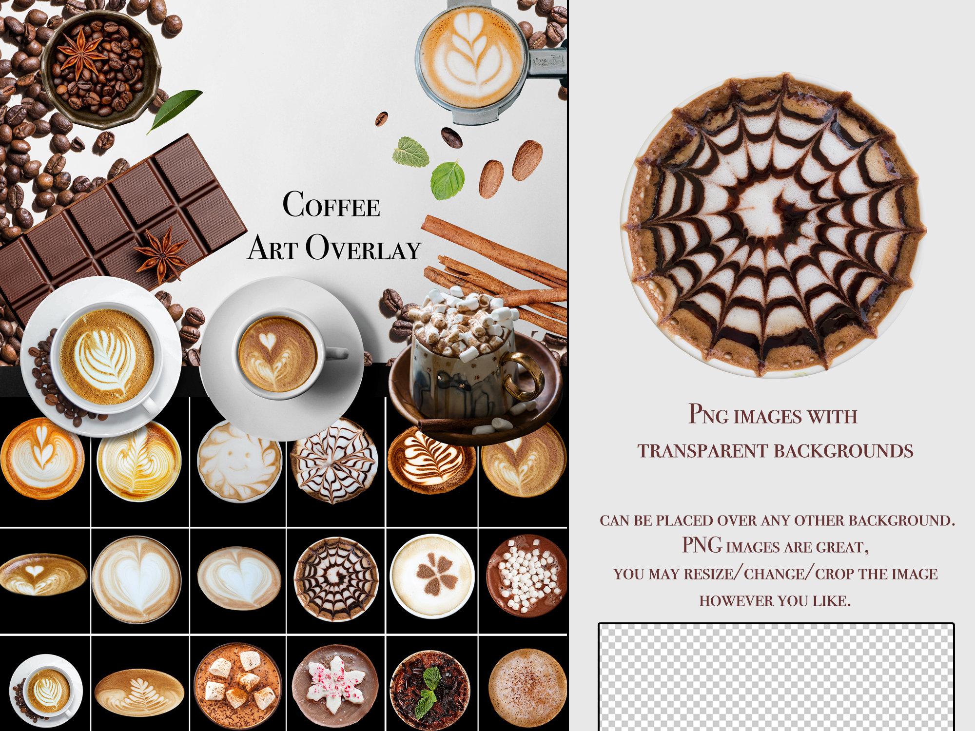 27 Coffee Overlays Coffee Art Overlay Latte Art Overlay - Etsy