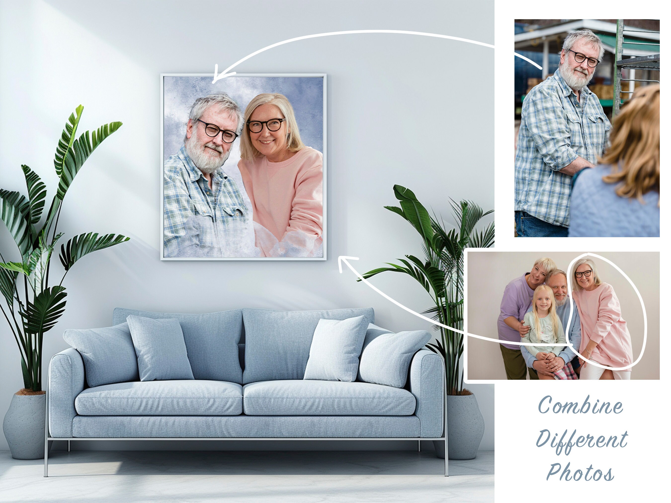 Combined Photos, Merge Multiple Photos, Add Loved One to Photo, Family ...