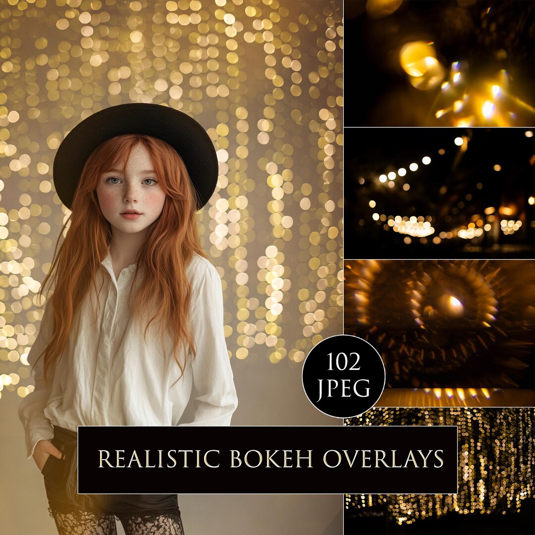 Realistic Bokeh Gold Twinkle Light Overlay Wedding Photography ...