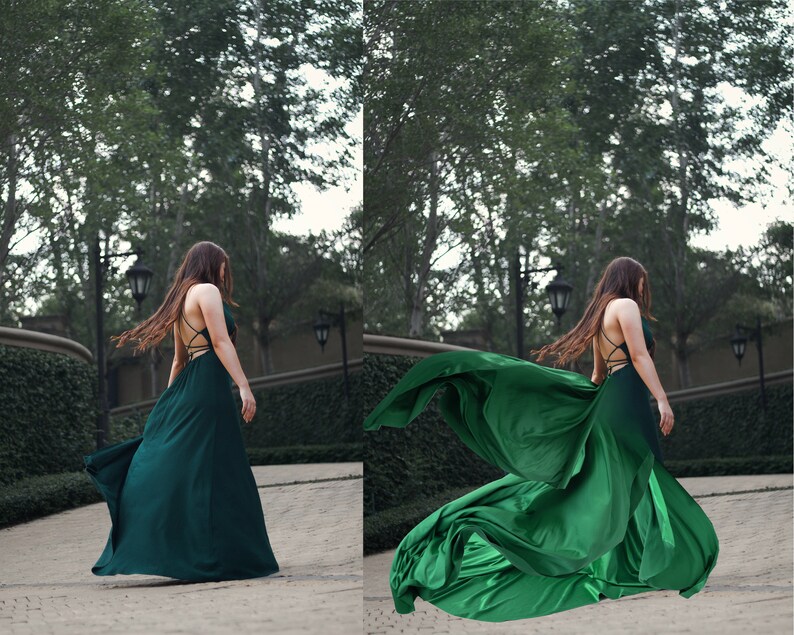 Green Flying Fabric Overlays Flying Cloth Silk Waving Flying - Etsy