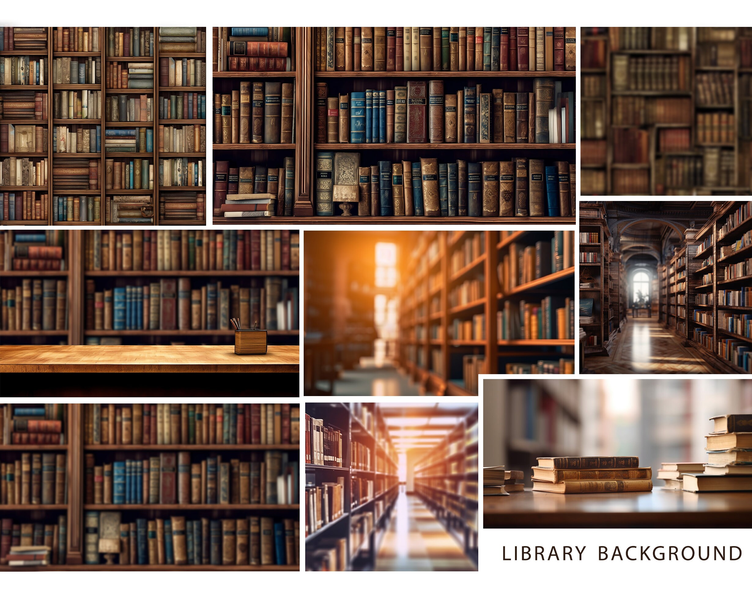 Back to School, Digital Library Background, Vintage School Backdrop ...