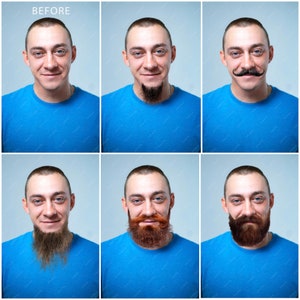 Beard Clipart, Beard Overlay, Men Hairstyle, Beard Png Bundle, Beard ...