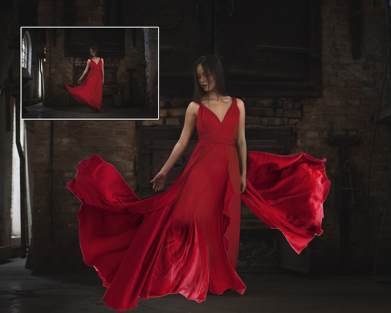 Red Flying Fabric Overlays Flying Cloth Silk Waving Flying - Etsy