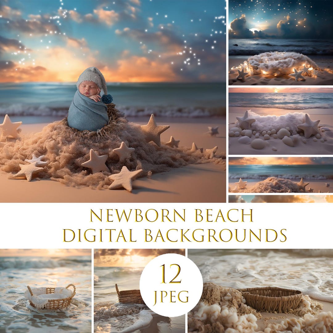 Newborn Beach Digital Backgrounds, Newborn Beach Digital Backdrops ...