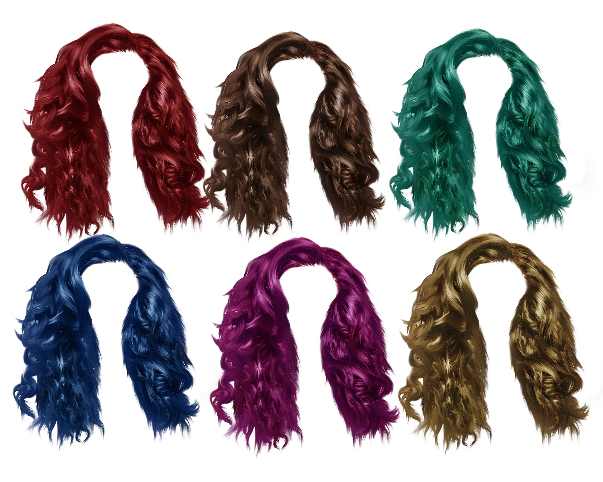 Hair Clipart Hair Overlays Curly Hair Png Real Hair - Etsy UK