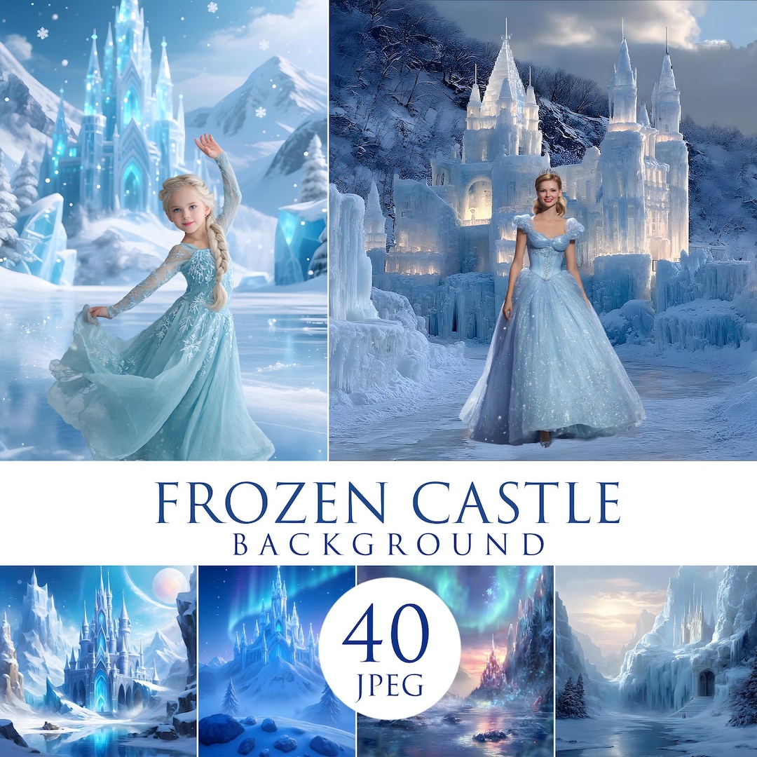 Frozen Castle Backdrop, Frozen Inspired Prints, Fairytale Castle ...
